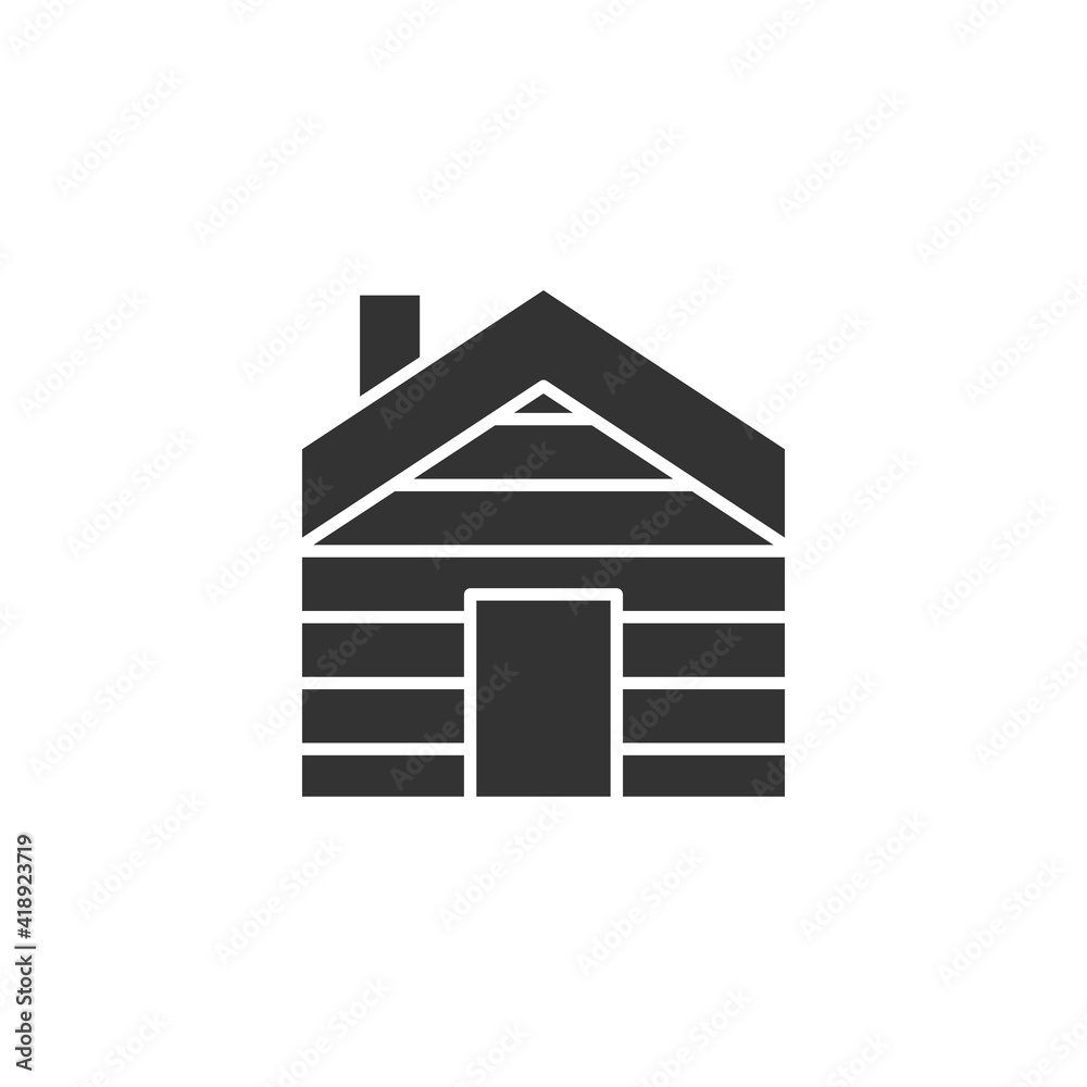 Log cabin icon isolated on white background. Woodhouse symbol modern, simple, vector, icon for ...