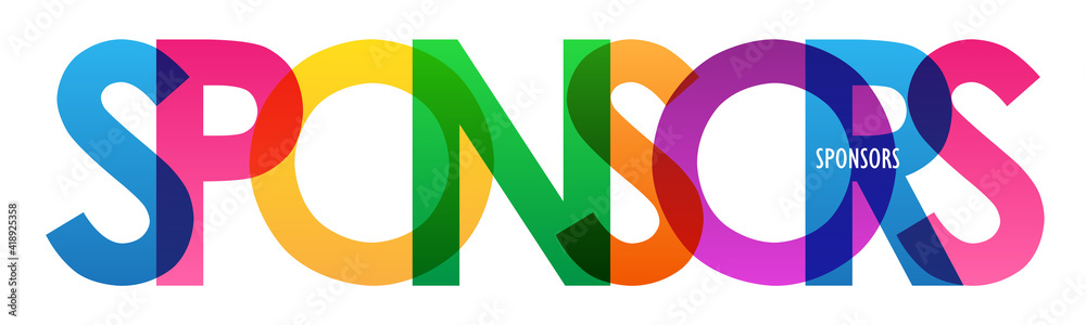 SPONSORS colorful vector typography banner isolated on white background ...