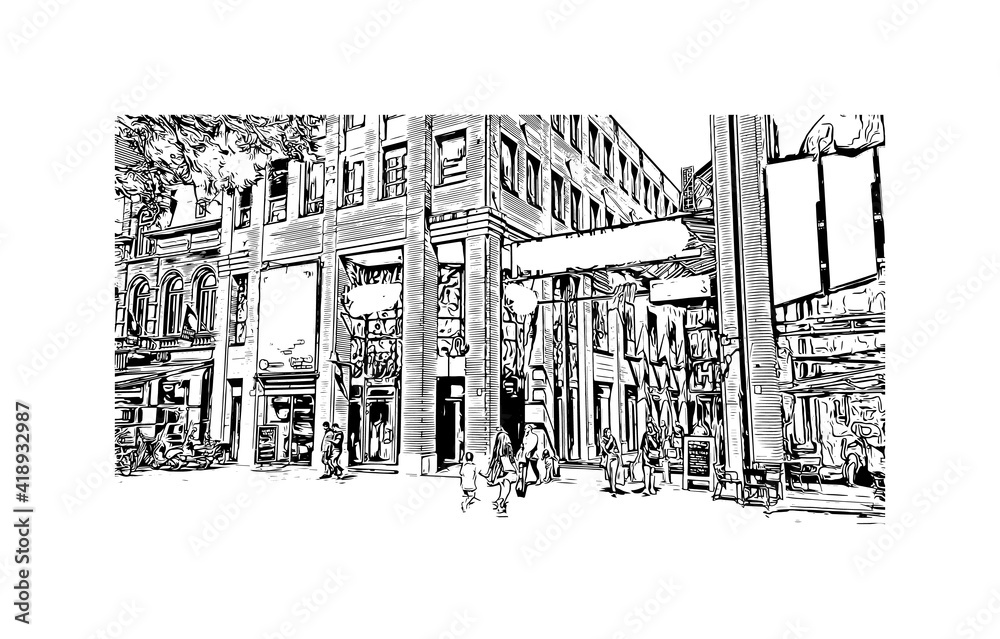 Building view with landmark of Eindhoven is the city in the Netherlands ...