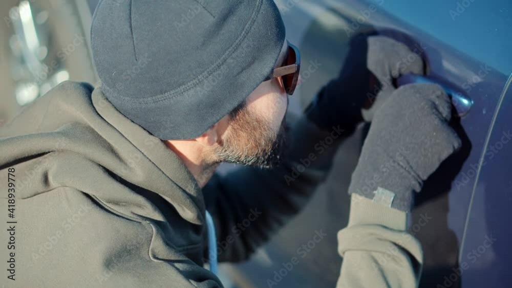 Vandalism Crime Theft Using Tool For Open Door.Thief Breaks Lock On ...