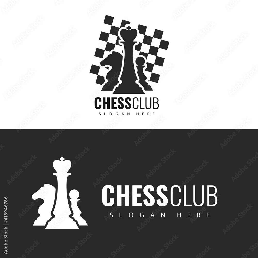 Vector illustration. Chess Club Template Logo design. Stock Vector ...