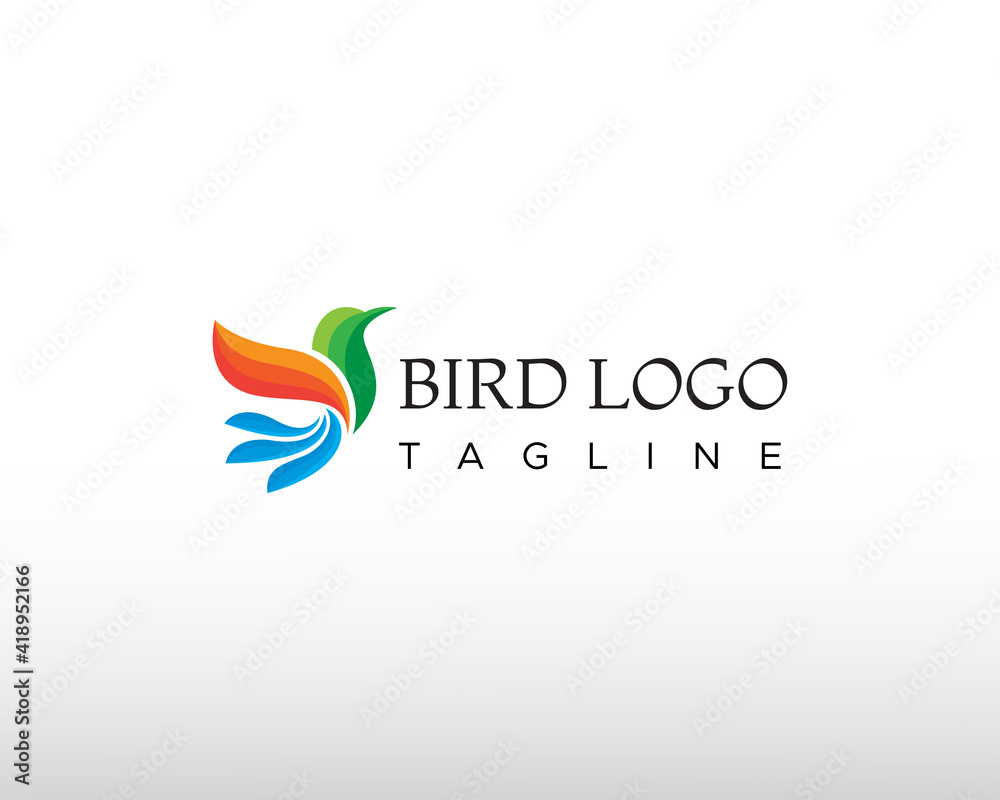 bird logo color bird logo creative bird logo fly bird logo Stock Vector ...