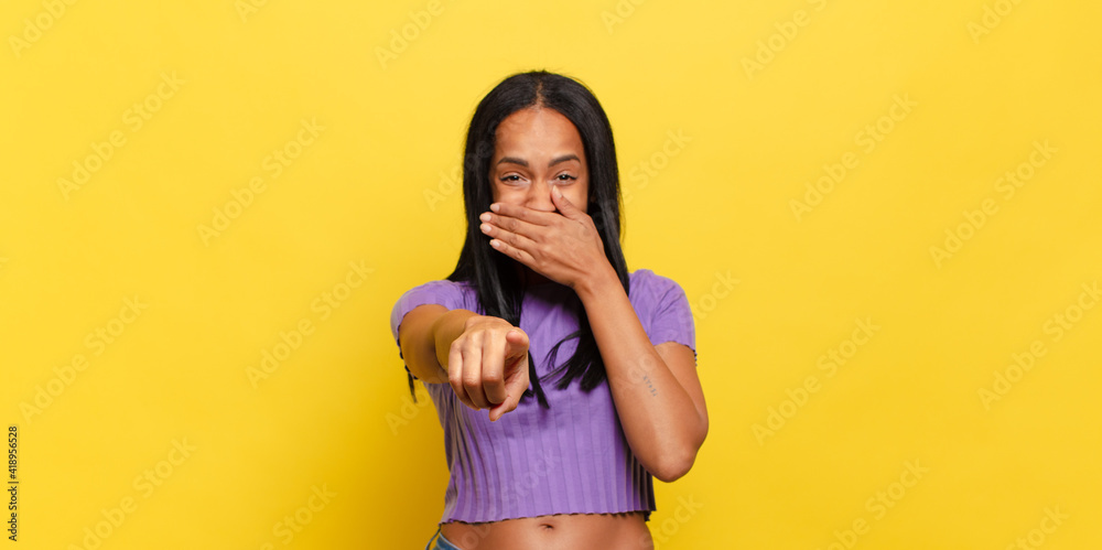 Woman Laughing Pointing