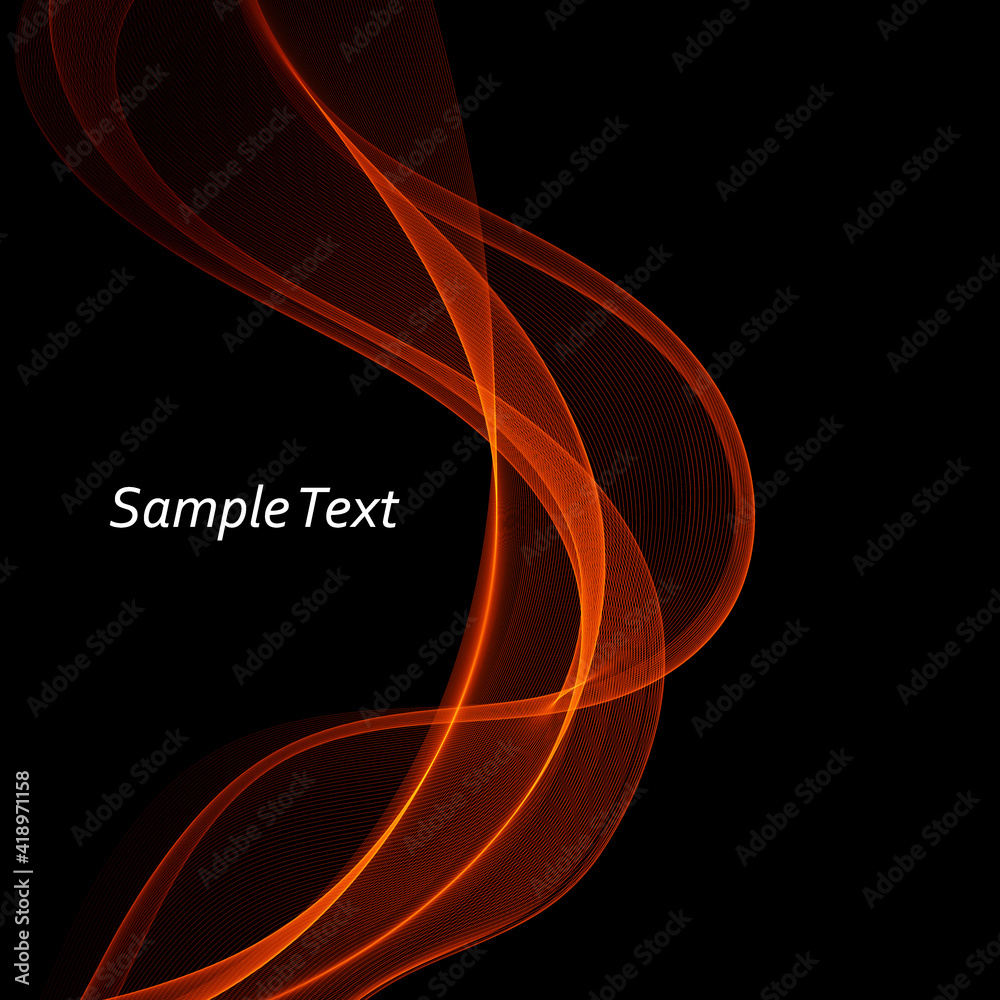 Orange smooth wave stream line abstract header layout. Vector ...