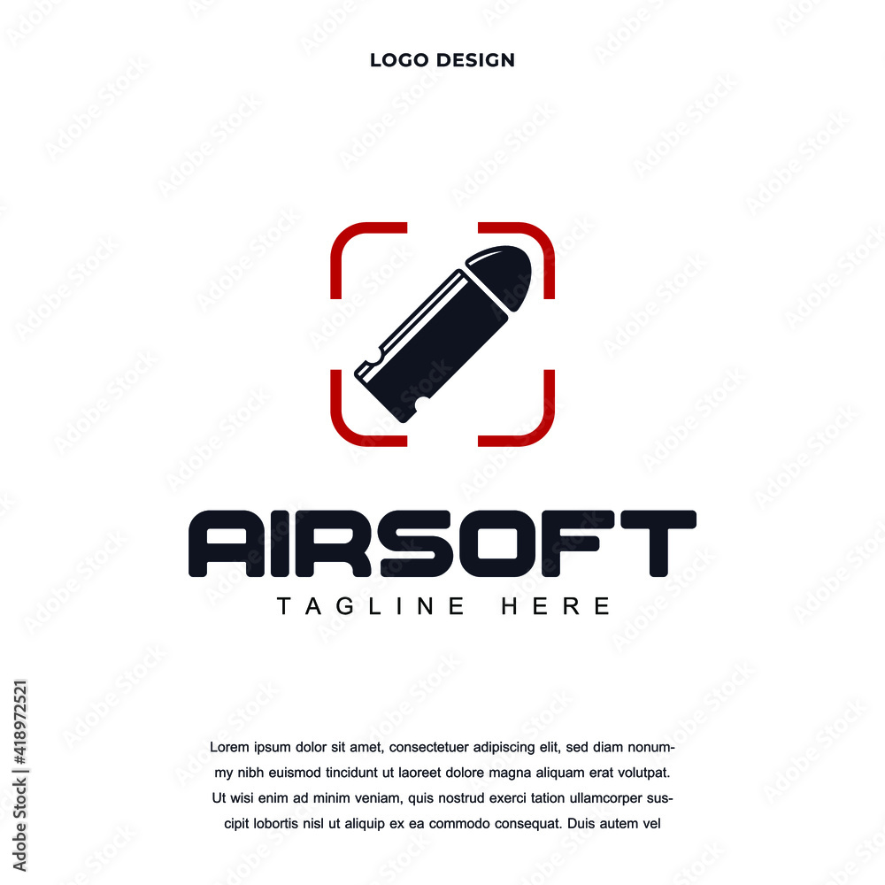 Creative bullet airsoft icon logo design vector illustration. bullet ...