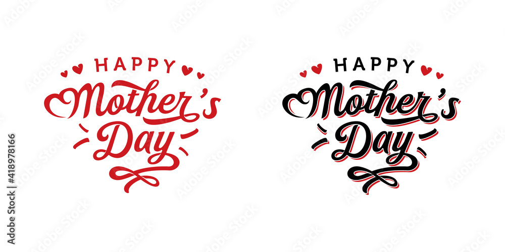 Happy mother's day greetings logo design inspiration Stock Vector ...