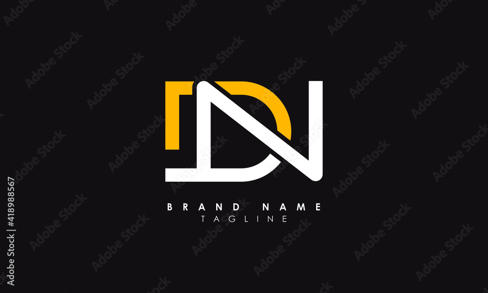 Alphabet letters Initials Monogram logo DN, ND, D and N Stock Vector ...