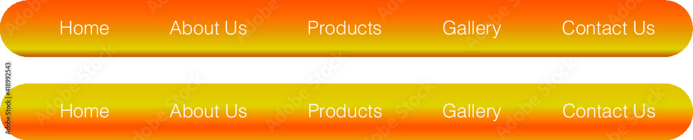 Home, about us, products, Gallery and contact us buttons. Website ...