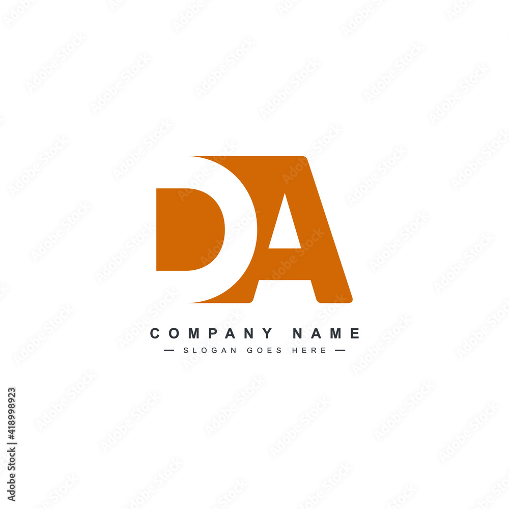Initial Letter DA Logo - Minimal Vector Logo Stock Vector | Adobe Stock