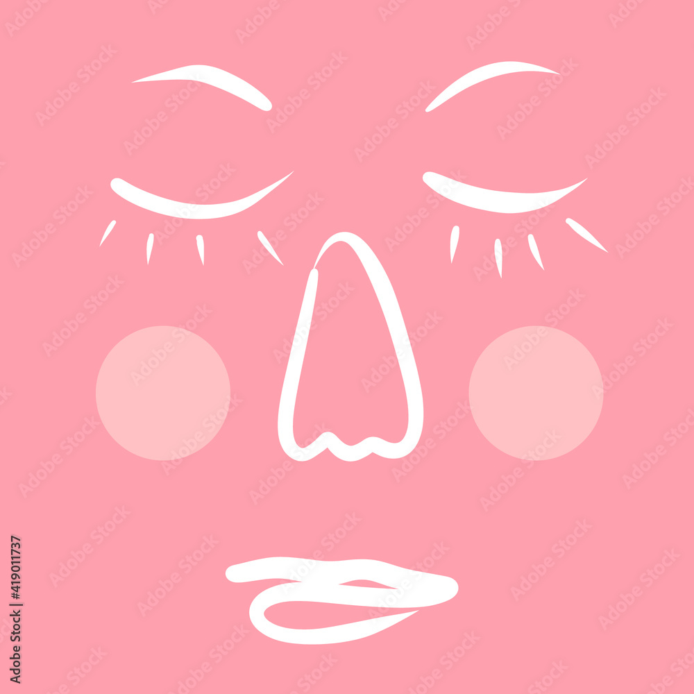 Continuous one line drawn face. Abstract minimal portrait. Woman face ...