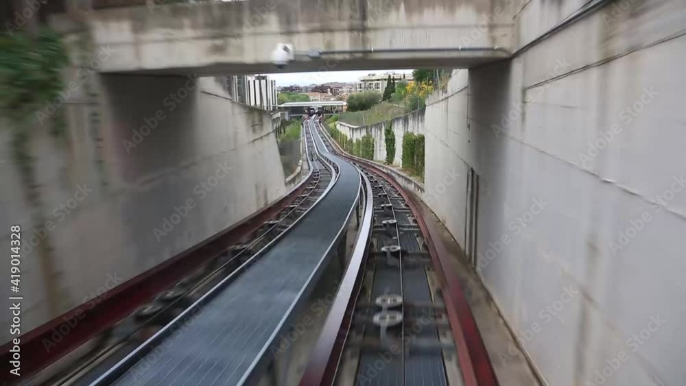 Trailer of automatic mini-metro. first section of a length of 3.2 km ...