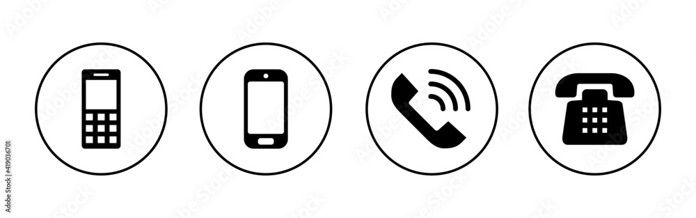 Phone icon set. Call icon vector. telephone symbol Stock Vector | Adobe ...