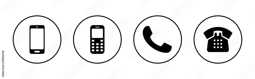 Phone icon set. Call icon vector. telephone symbol Stock Vector | Adobe ...