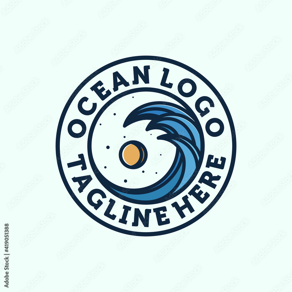 Vecteur Stock Ocean Wave Logo Design. Exclusive Logo, Symbol or Icon of ...
