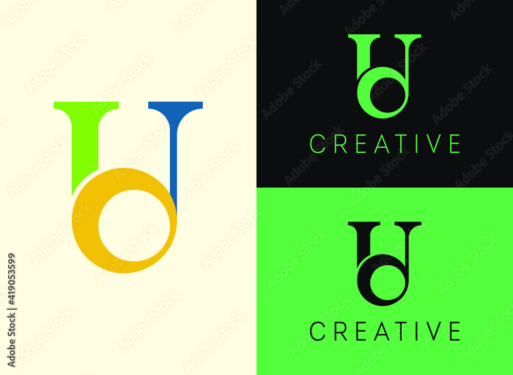 Alphabet Initials Monogram logo UO, OU, U and O, Alphabet UO, UB ...