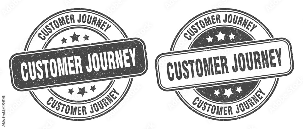 customer journey stamp. customer journey label. round grunge sign Stock ...