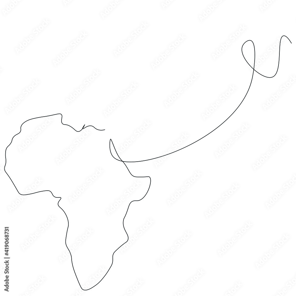 Africa map drawing vector illustration Stock Vector | Adobe Stock