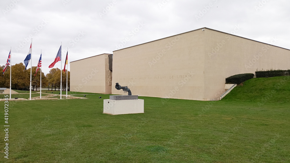 Memorial de Caen facade museum of world war two wwII in normandy france ...