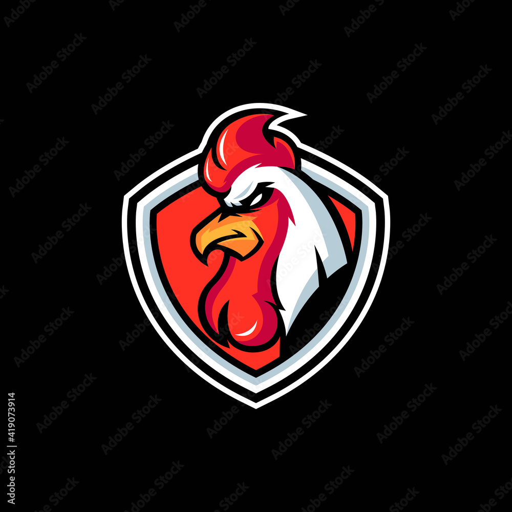 Rooster Esports Logo Templates Stock Vector | Adobe Stock