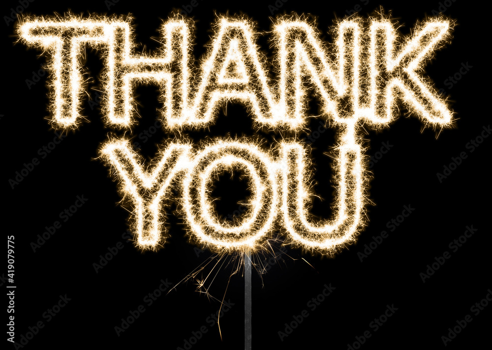 Thank you - Made out of sparkles Stock Photo | Adobe Stock