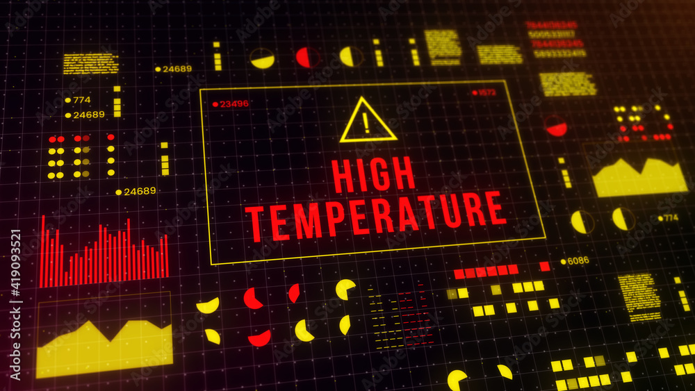 High temperature overheat error system critical failure alert system ...