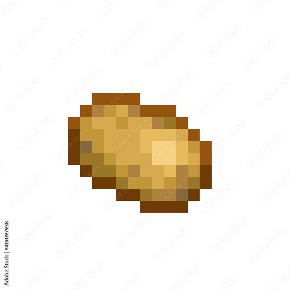 8 bit pixel potato image. Pixel vegetable in Vector illustration for ...