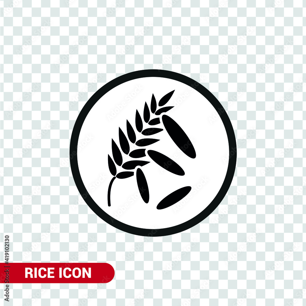 Vector image. Rice icons. Black and white image for different ...