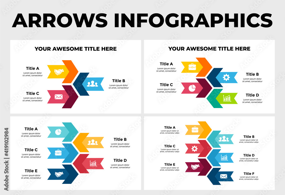 Arrows Vector Infographic. Presentation slide template. Chart diagram ...