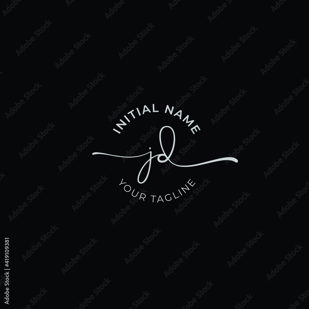 jd Initial handwriting signature logo vector. Hand lettering for ...