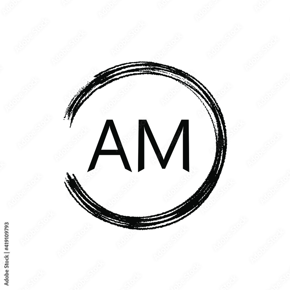 Initial AM Letter Logo With Creative Modern Business Typography Vector ...