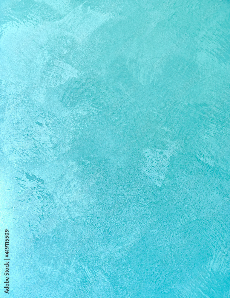 Background bright azure color made by decorative texture stucco. Wall ...
