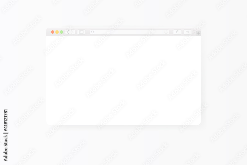 Modern web browser window design isolated on white background. Web ...