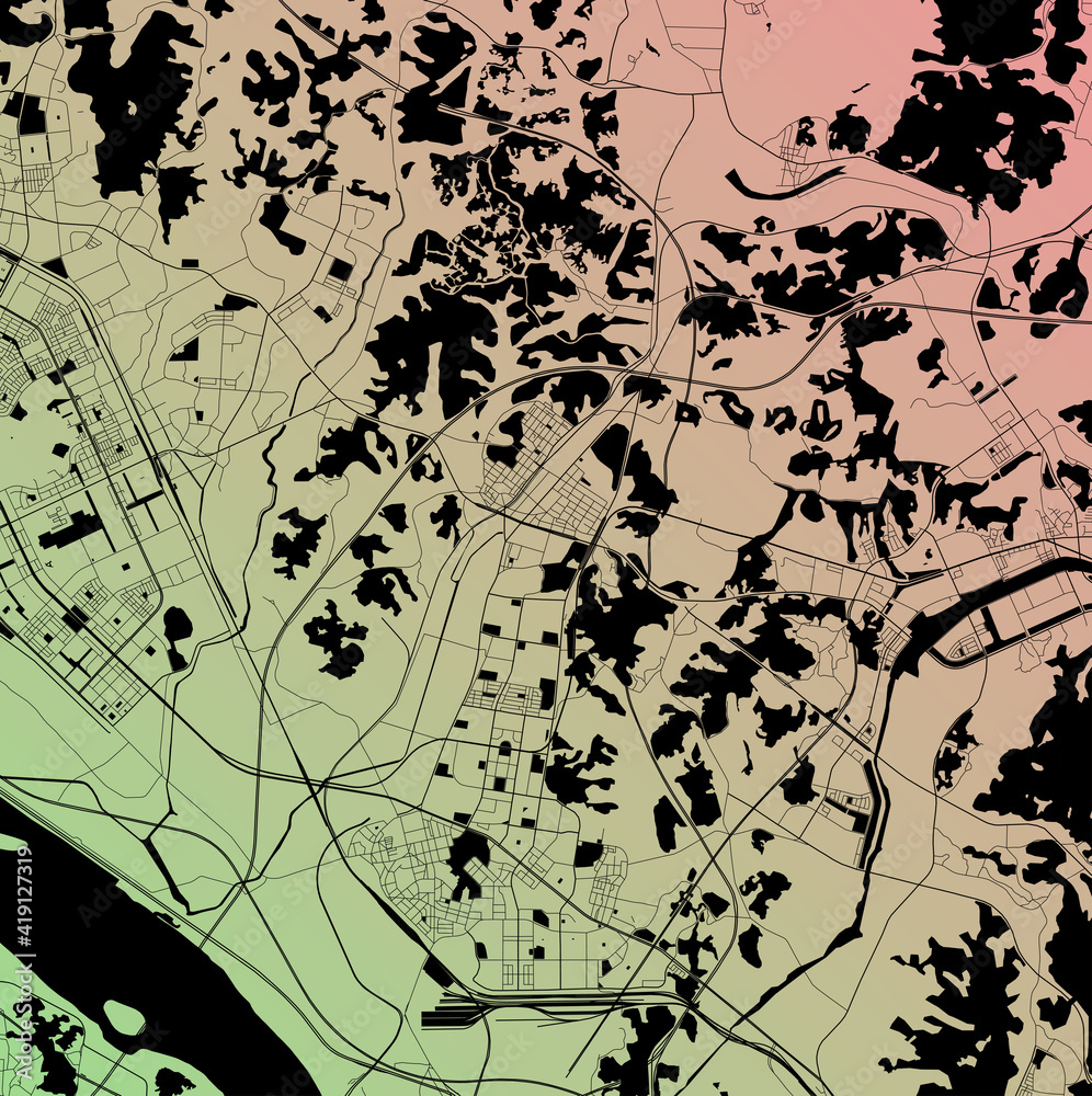 Goyang, Gyeonggi-do, South Korea (KOR) - Urban vector city map with ...