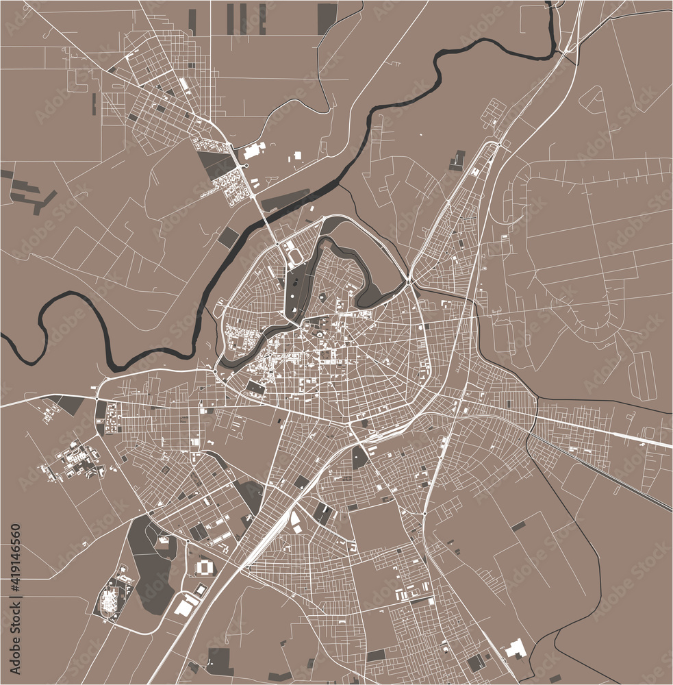 map of the city of Larissa, Greece Stock Vector | Adobe Stock