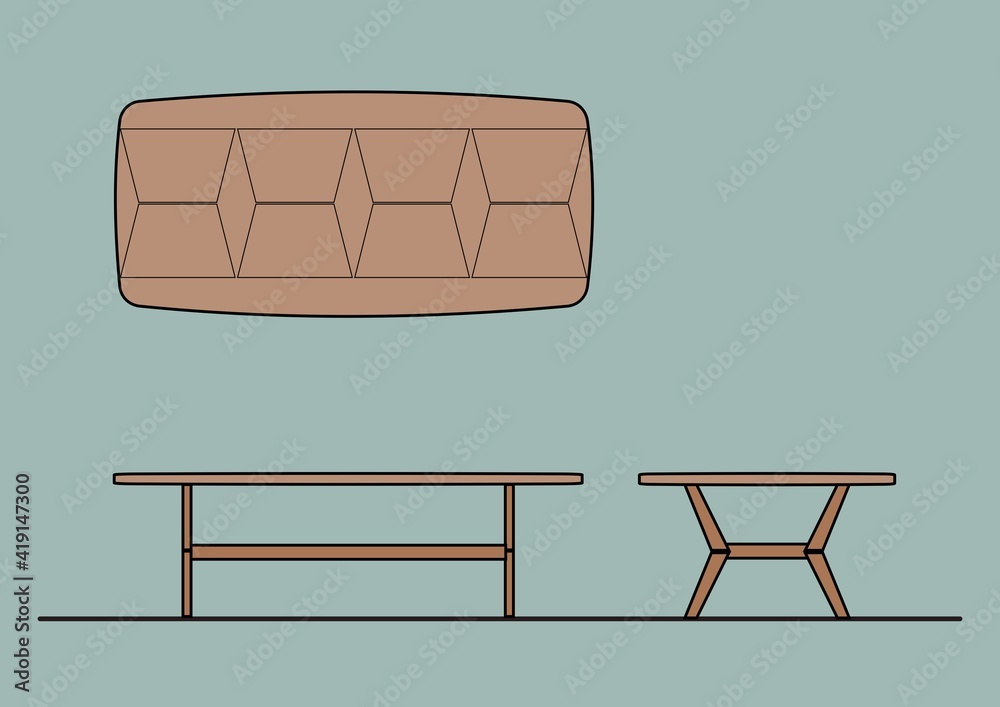Vector Tables furniture symbols Stock Vector | Adobe Stock
