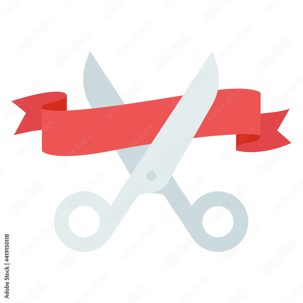 Grand opening icon. Simple flat style for web and mobile app design ...