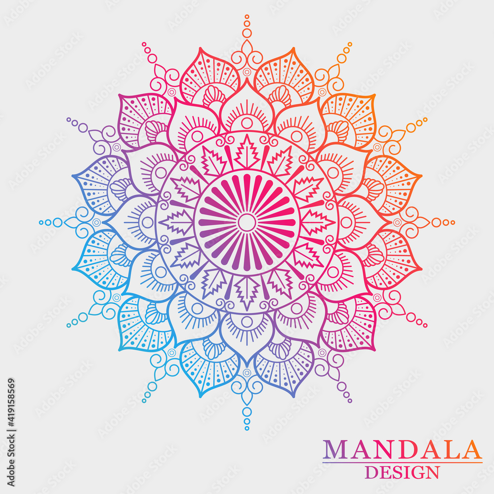 gradient color mandala design for graphic resources Stock Vector ...