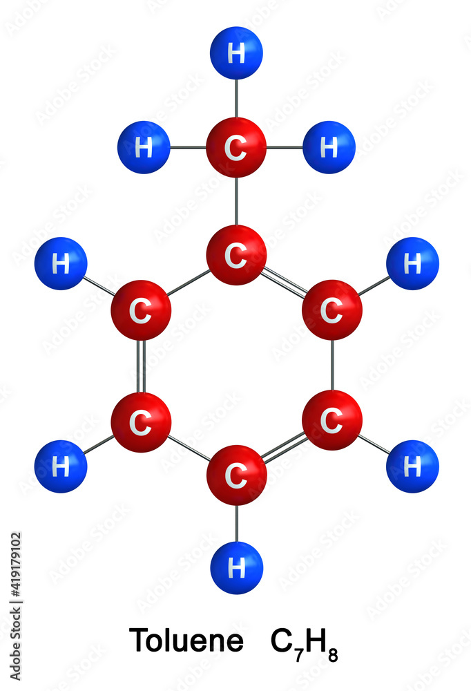 Toluene, molecule; molecular; structure; science; chemistry; chemical ...