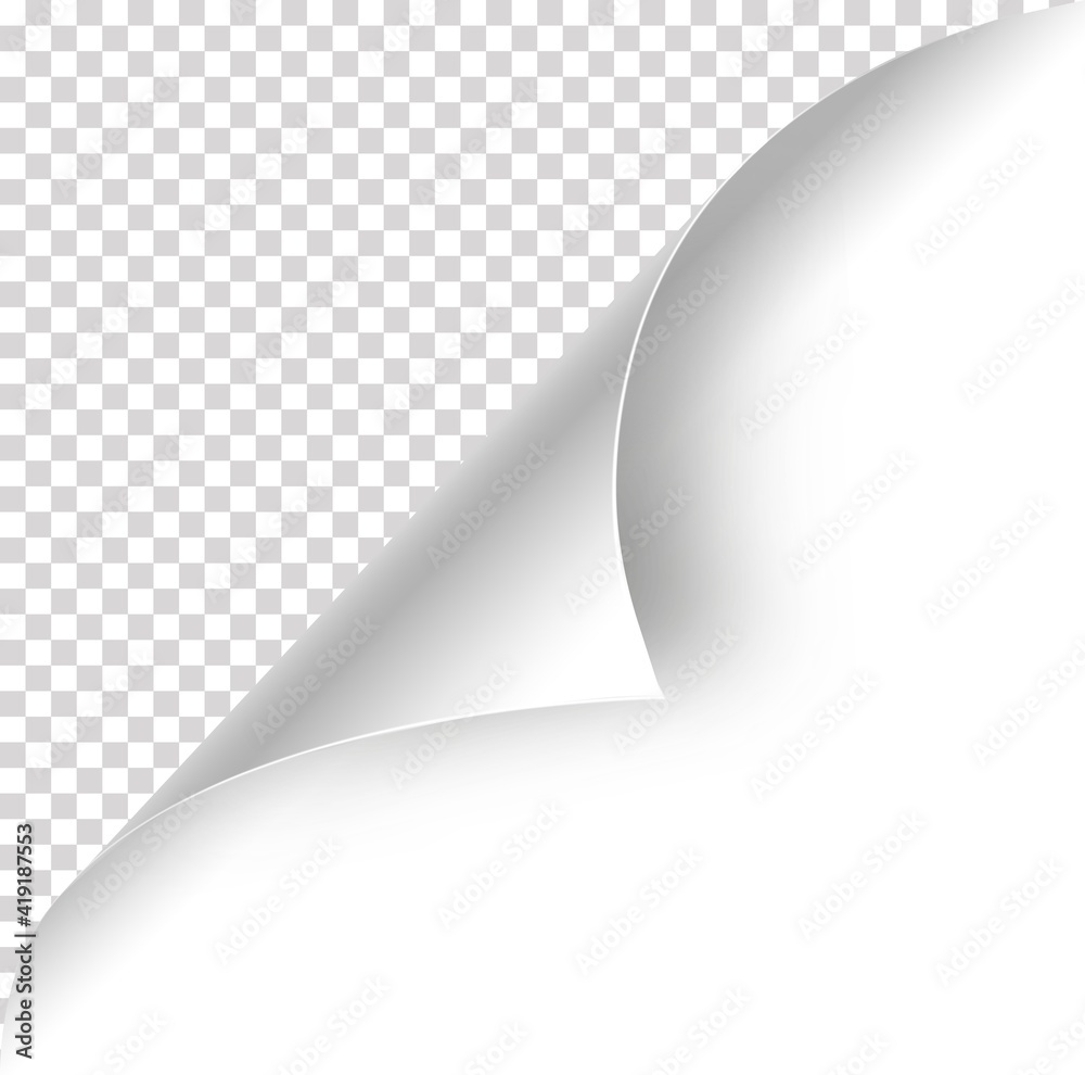 Page curl blank. Realistic paper corner. Two place for image or text ...