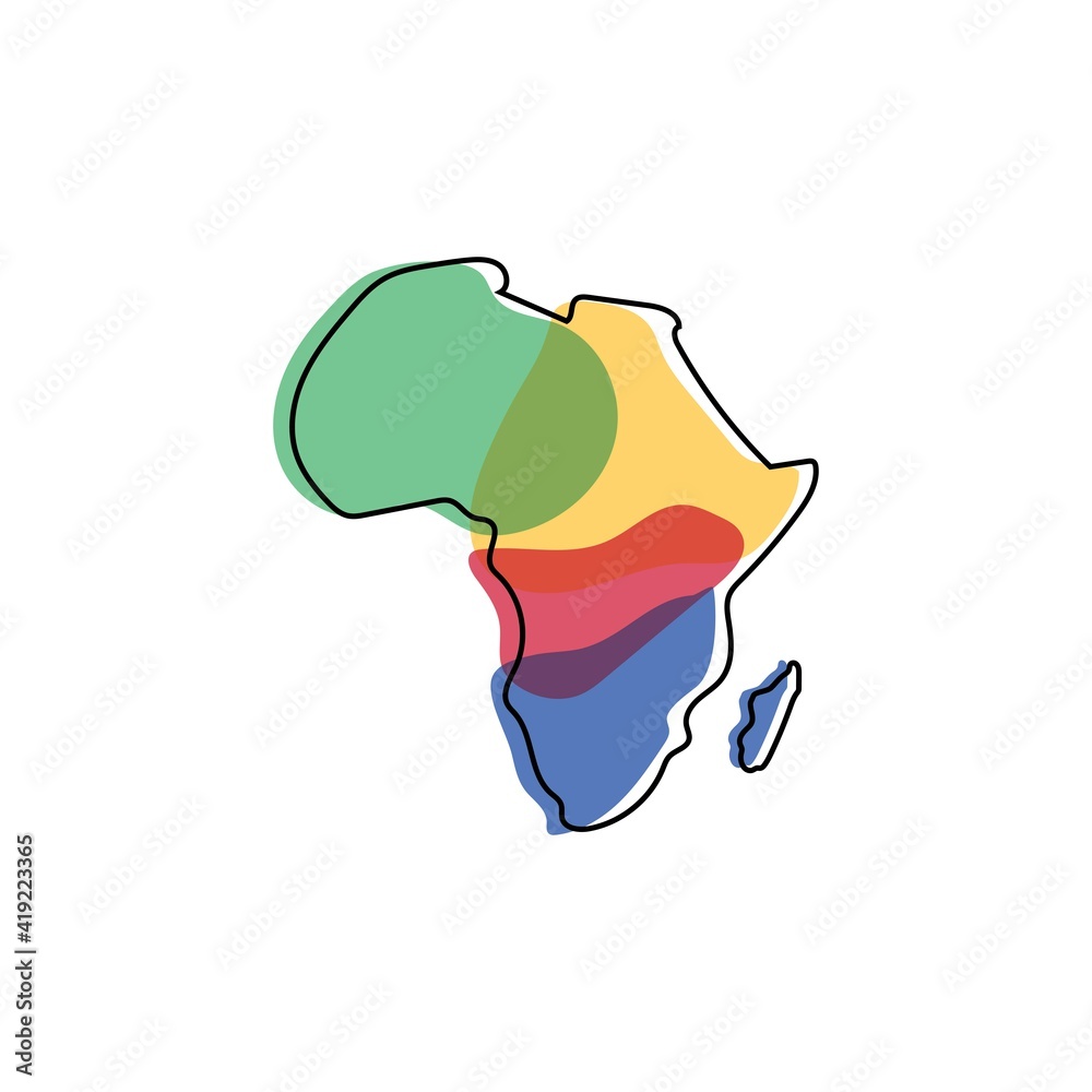 Africa map logo design illustration vector template Stock Vector ...