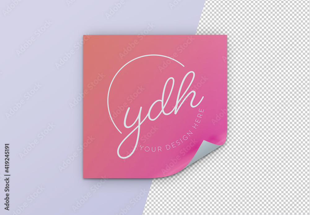 Square Sticker Mockup Stock Template | Adobe Stock