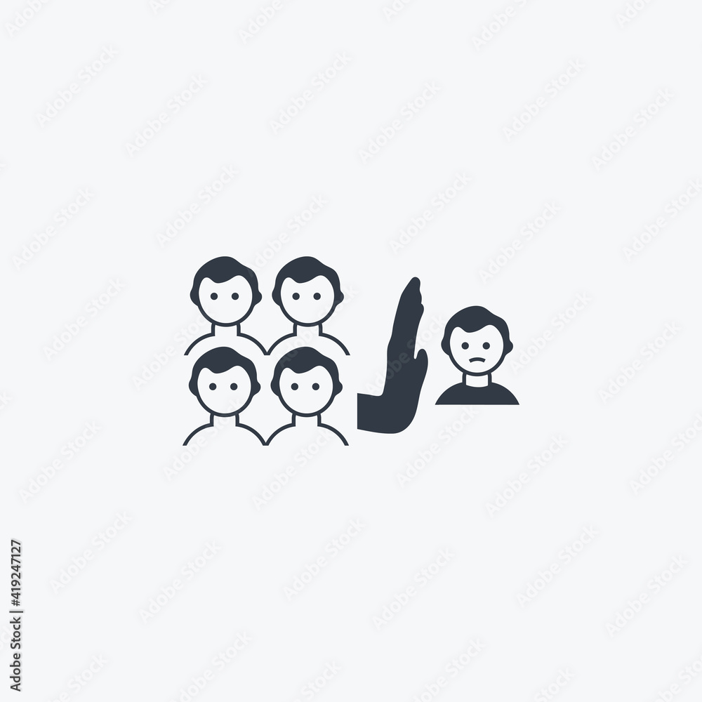 Discrimination icon isolated on clean background. Discrimination icon ...