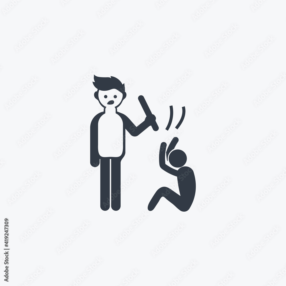 Child abuse icon isolated on clean background. Child abuse icon concept ...