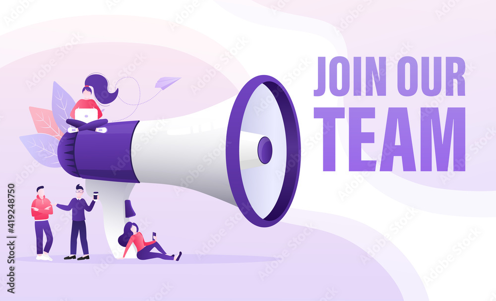 Join our team people, great design for any purposes. Flat join our team ...
