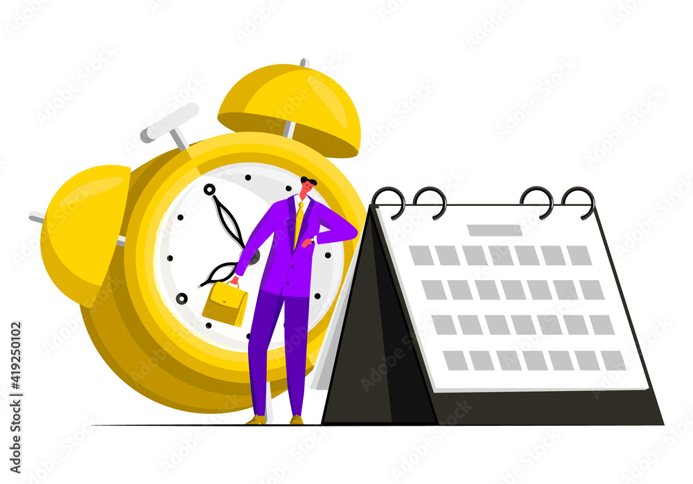 Vector illustration of business metaphor with character, businessman ...