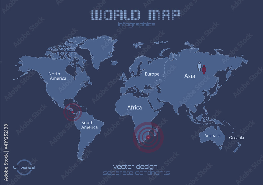 World map with state names