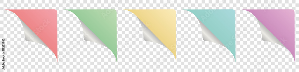 corner banner design elements isolated on transparent background Stock ...