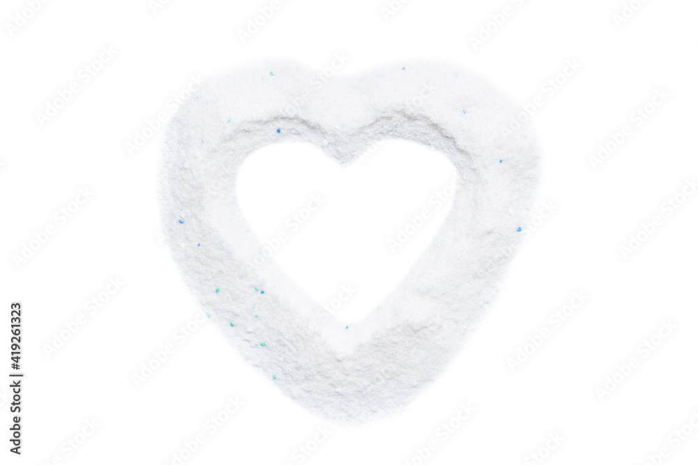 washing powder heap isolated on white background. washing detergent cut ...