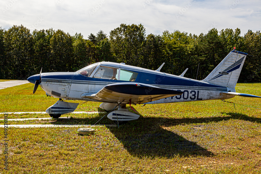 Indian Head, MD, USA 09/19/2020: Side view of an old single engine ...