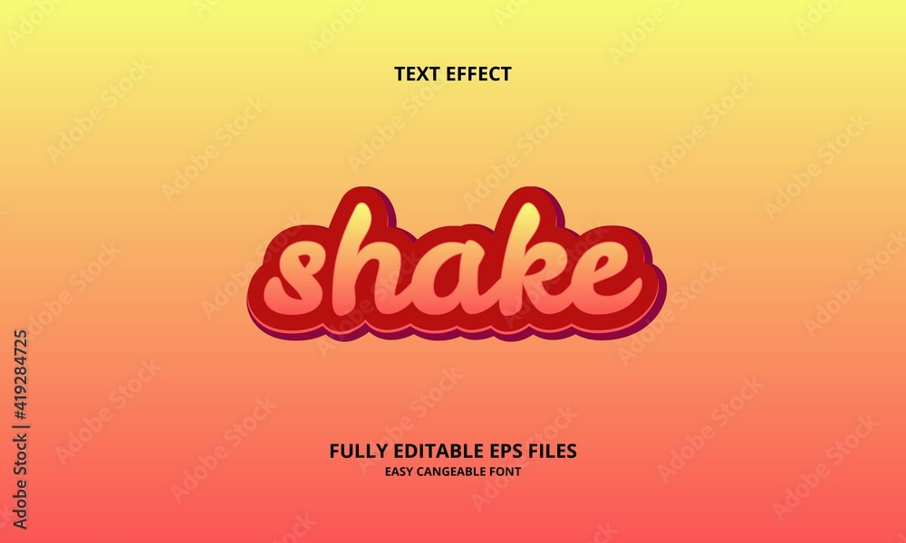 editable shake text effect template used for logos and brand titles or ...
